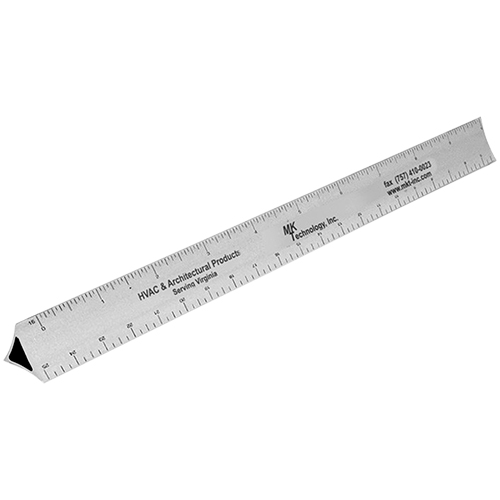 Alumicolor 12" L2R Architect Triangular Hollow Scale, Silver - 3035-1S ...