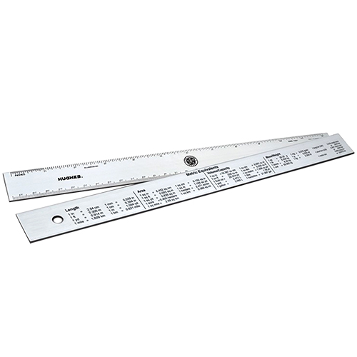 Alumicolor - 12" Ruler with Metric Conversions Table On Back, Silver ...