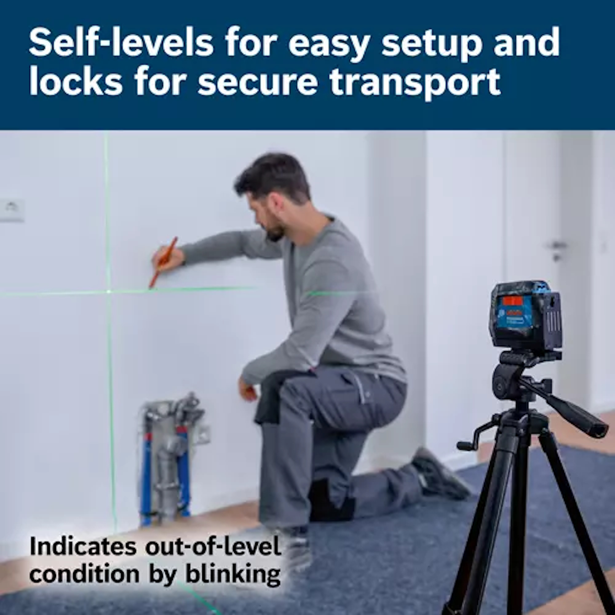 Bosch Green-Beam Self-Leveling Cross-Line Laser - GLL50-20GL ...