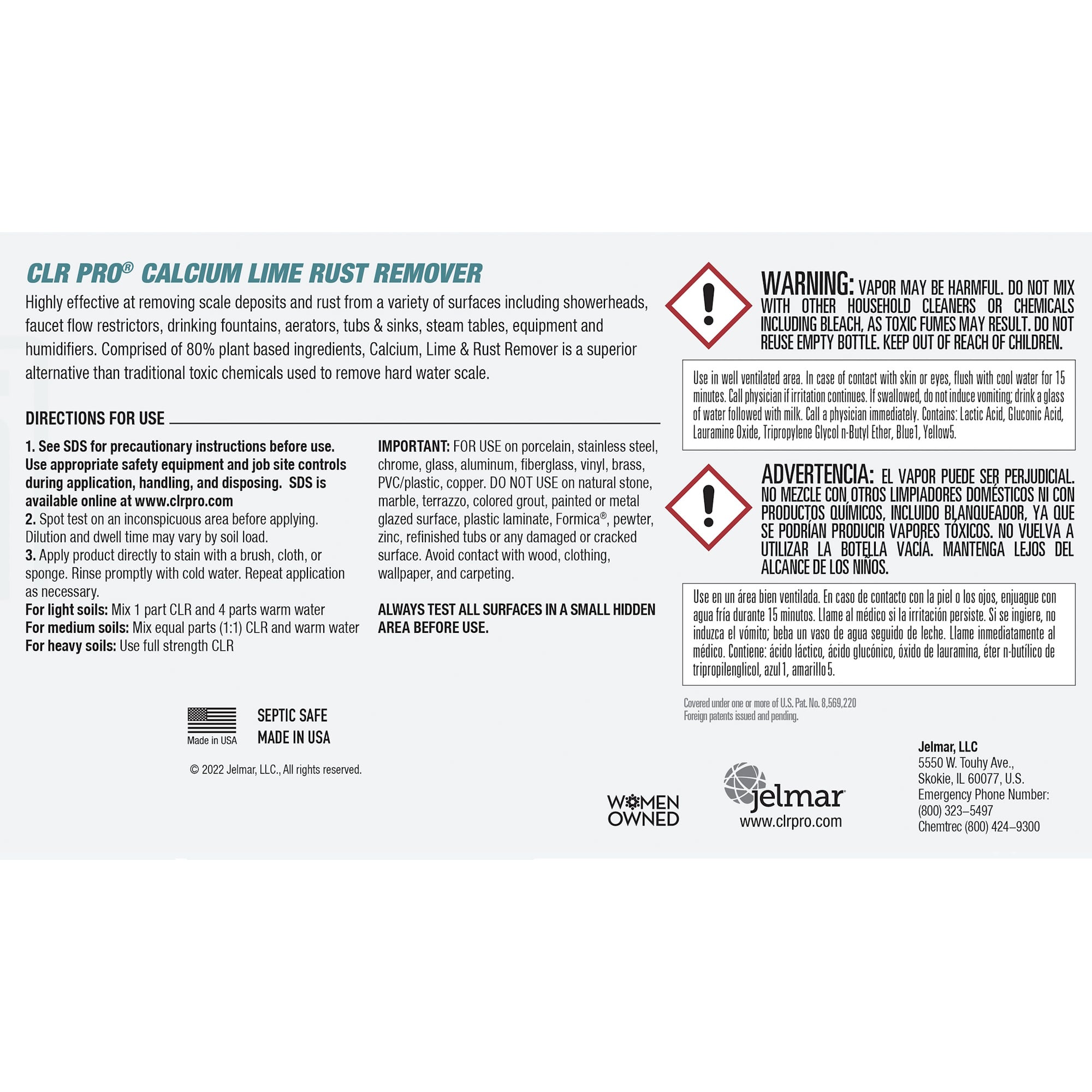 CLR PRO® Calcium, Lime & Rust Remover, 5 GAL - FM-CLR-5PRO - EngineerSupply