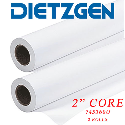 Dietzgen 745 24LB Inkjet Coated Matte Paper 36" X 300' Roll, 2" Core, 2 ...
