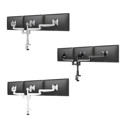 Fellowes Evolve 3 Series Triple Monitor Arm w/DC & GM, Triple Fixed ...