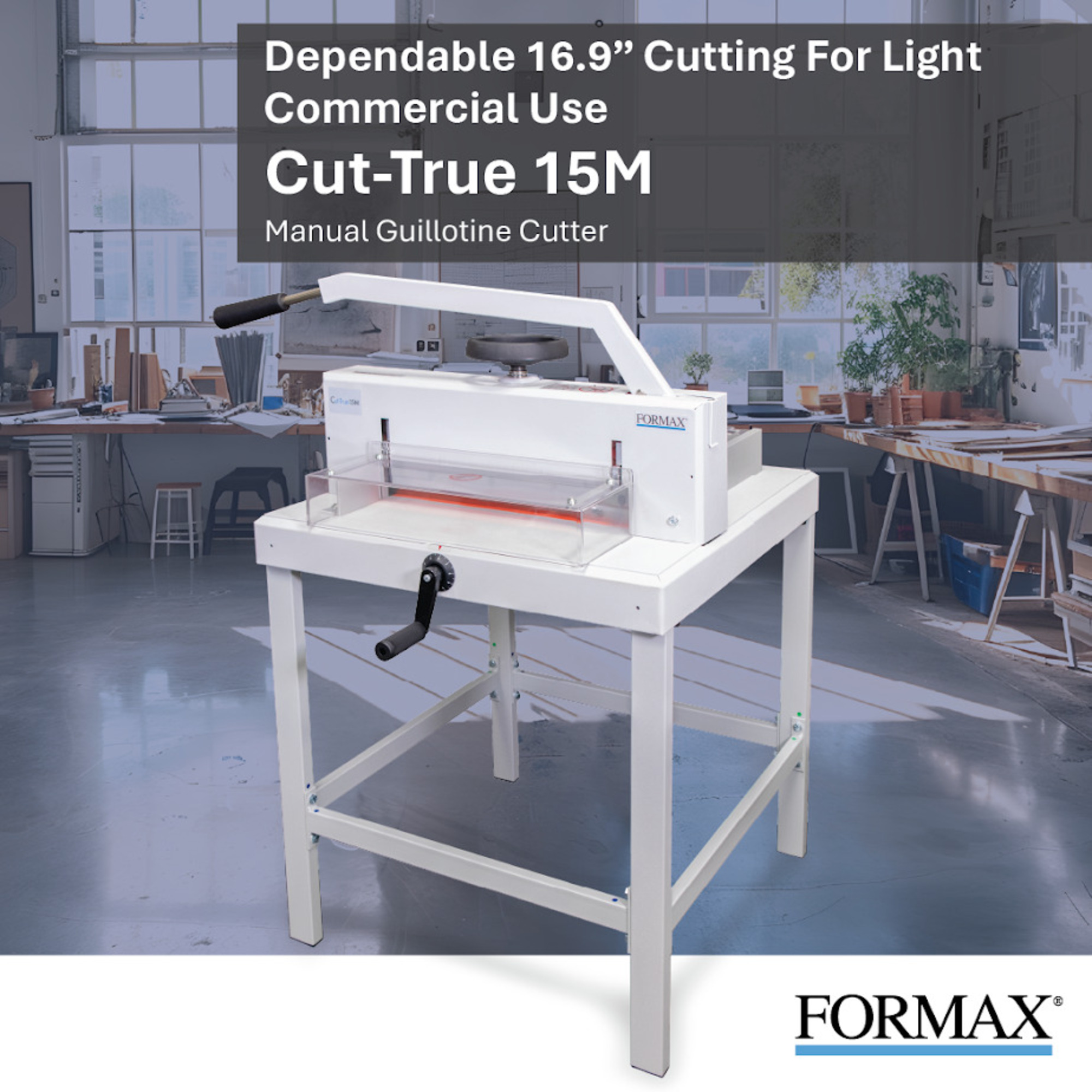 Formax Manual Guillotine Cutter w/ Laser Line & Metal Stand - Cut-True ...