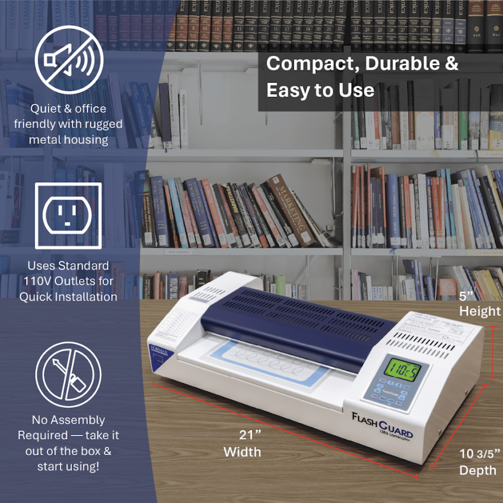 Formax Heavy-Duty Laminator, 13" Infeed - FlashGuard 13R6 - EngineerSupply