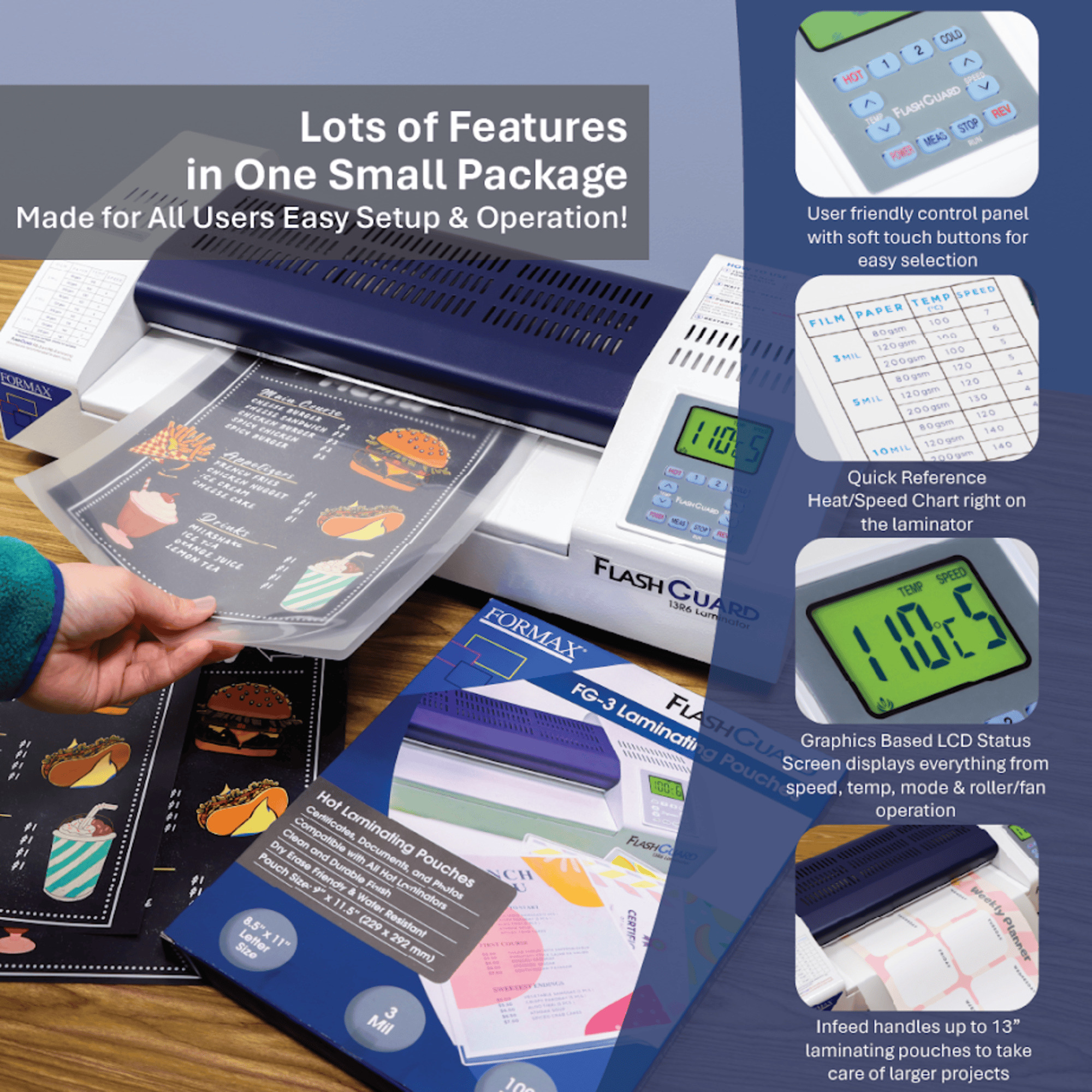 Formax Heavy-Duty Laminator, 13" Infeed - FlashGuard 13R6 - EngineerSupply