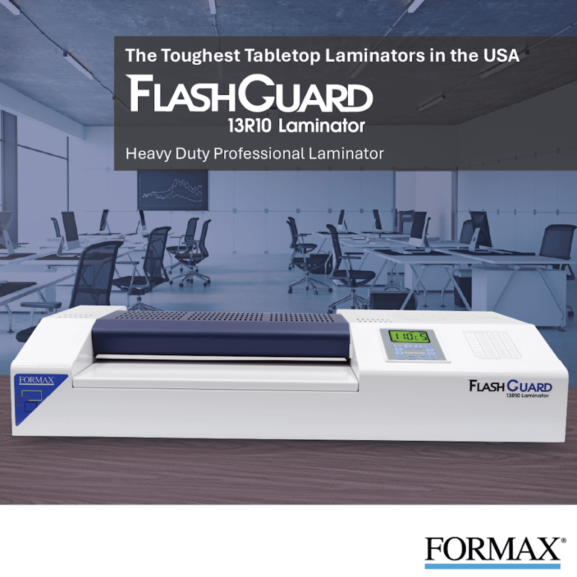 Formax Heavy-Duty Laminator, 13" Infeed - FlashGuard 13R10 - EngineerSupply