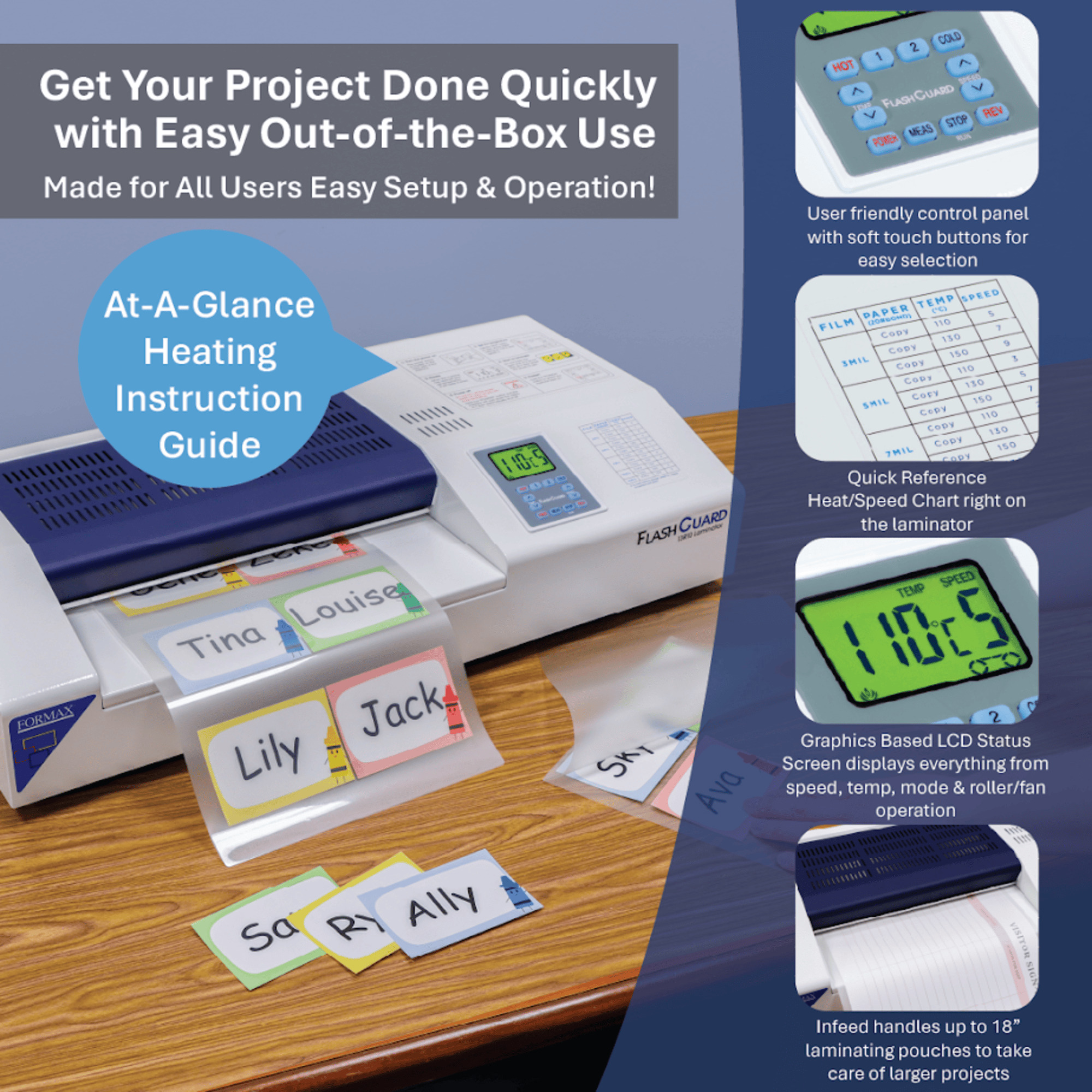 Formax Heavy-Duty Laminator, 13" Infeed - FlashGuard 13R10 - EngineerSupply