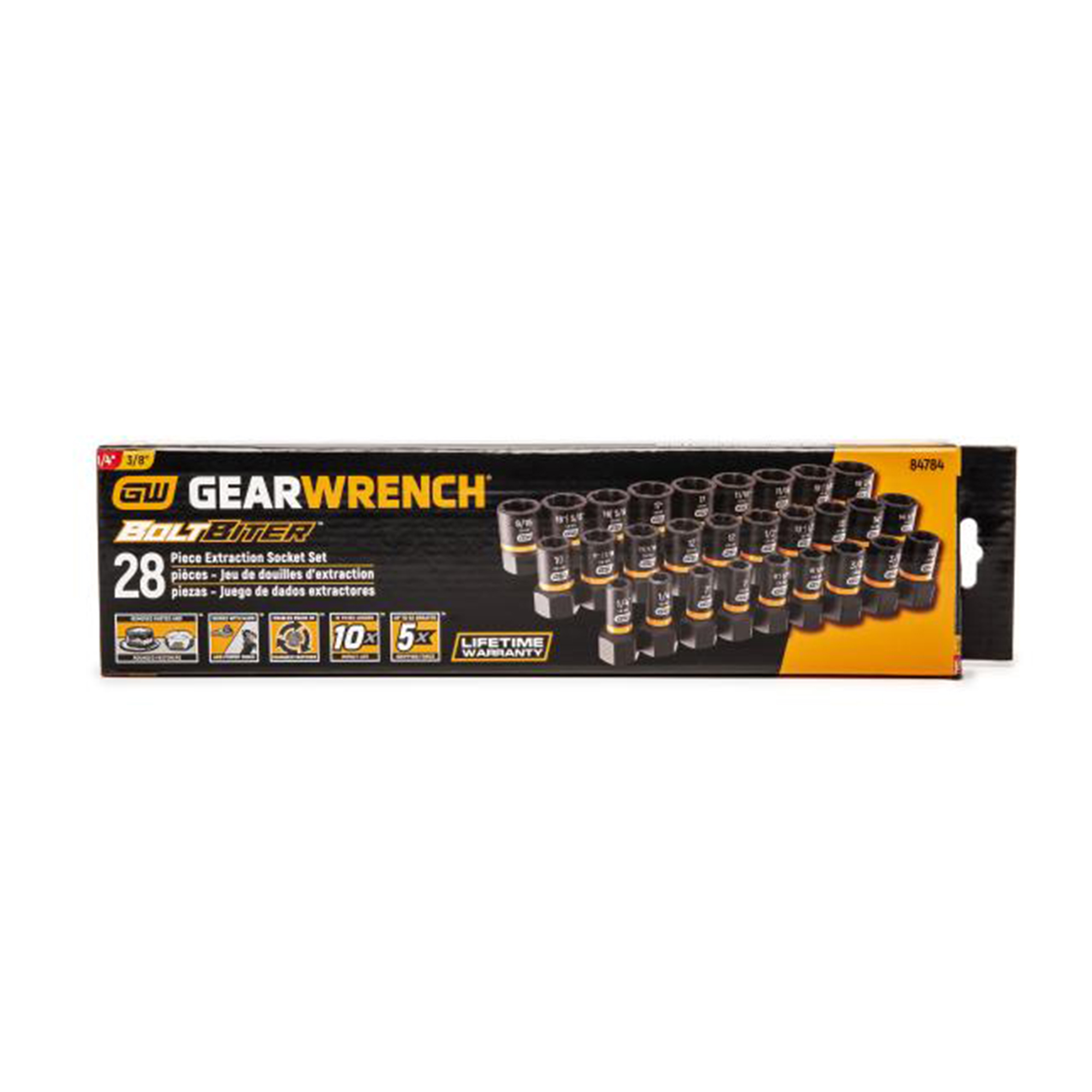 Gearwrench 1/4" & 3/8" Drive Bolt Biter Impact Extraction Socket Sets - (2 Options Available ...