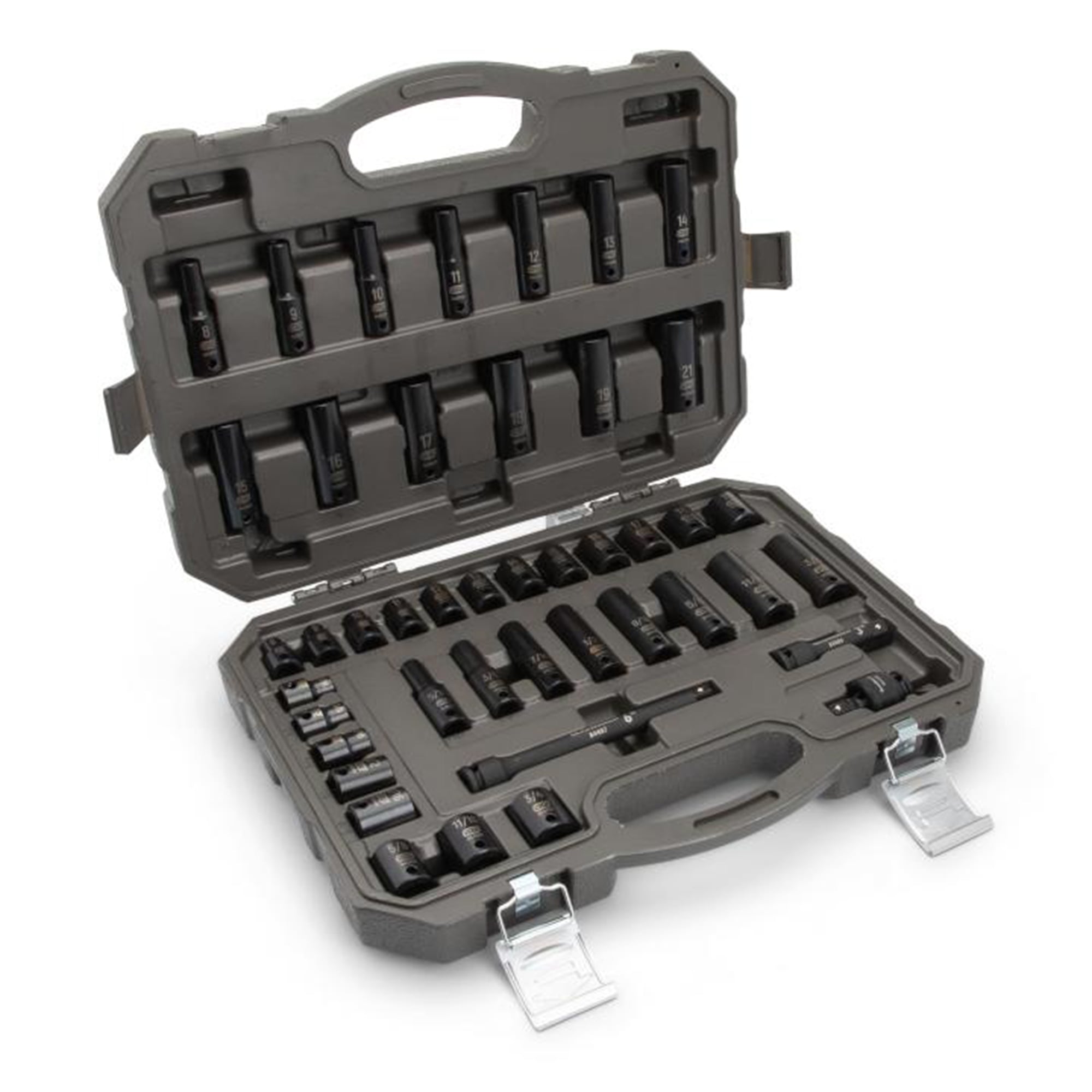 Gearwrench 3/8" Drive 6 Point Standard & Deep Impact Socket Sets (SAE/Metric, Metric) - (2 ...