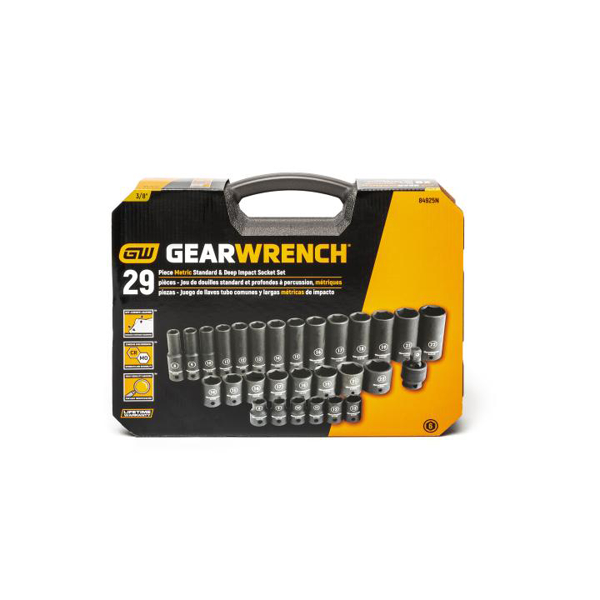 Gearwrench 3/8" Drive 6 Point Standard & Deep Impact Socket Sets (SAE/Metric, Metric) - (2 ...