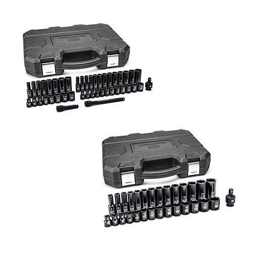 Gearwrench 3/8" Drive 6 Point Standard & Deep Impact Socket Sets (SAE/Metric, Metric) - (2 ...