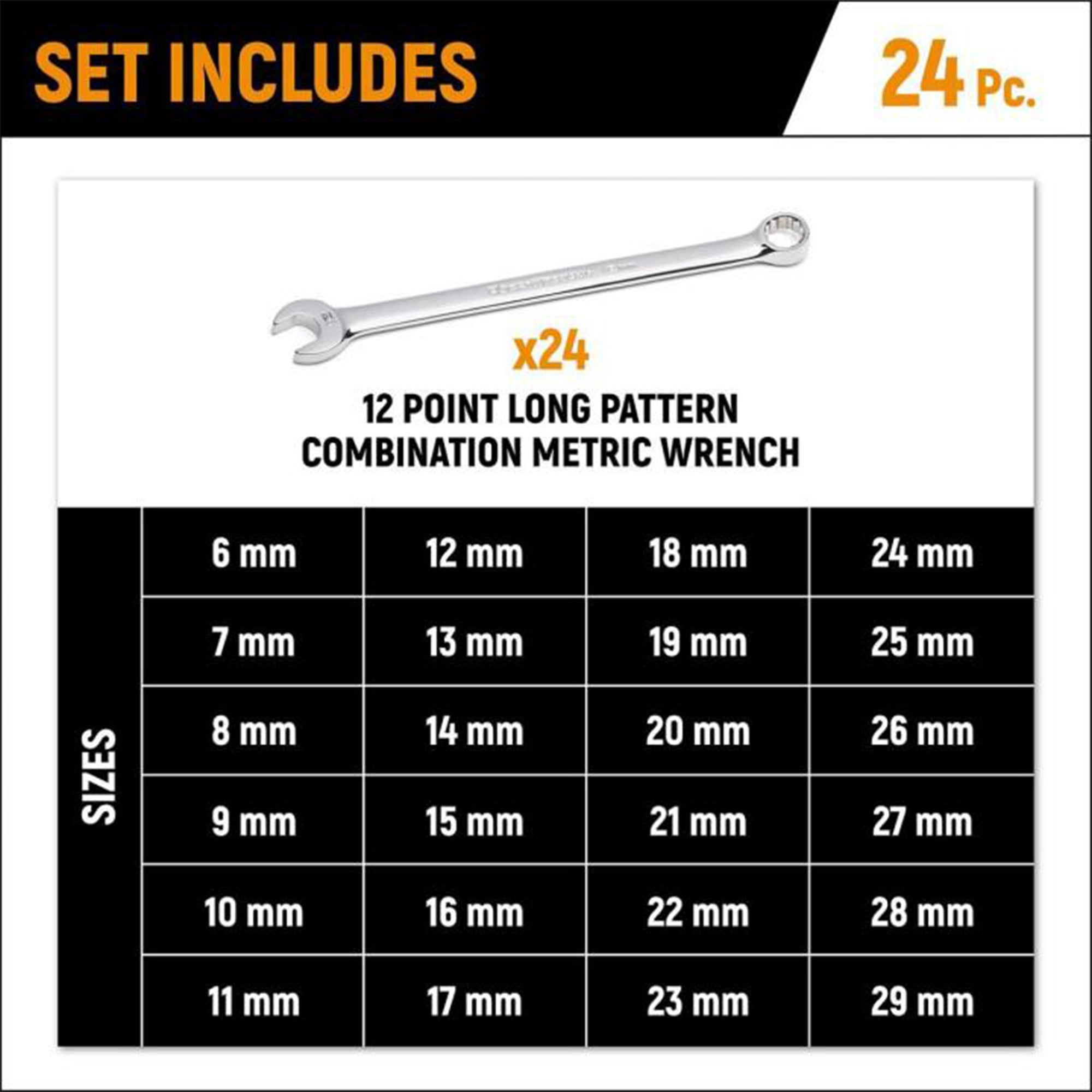 Gearwrench 12 Point Long Pattern Combination Wrench Sets in Foam ...