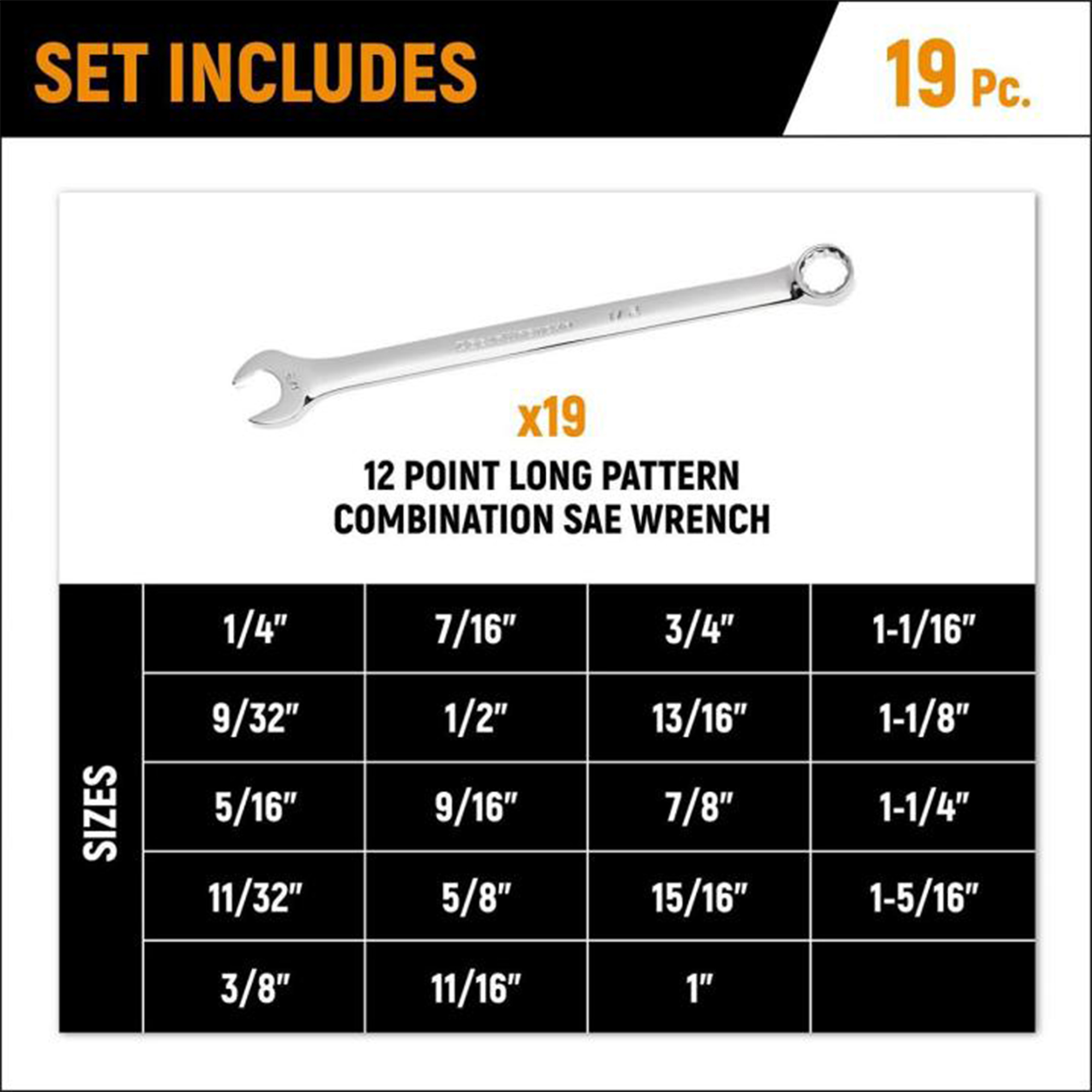 Gearwrench 12 Point Long Pattern Combination Wrench Sets in Foam ...