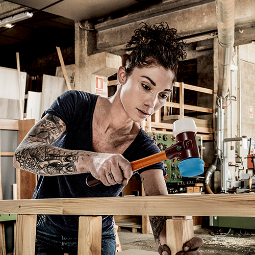 Halder 12.99 in. Simplex Mallet with Oversized Soft Blue Rubber ...