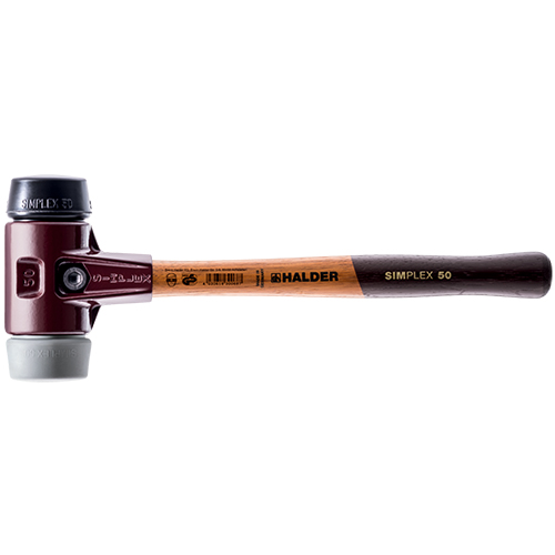 Halder Simplex Mallet with Black Rubber & Grey Rubber Inserts/Cast Iron ...
