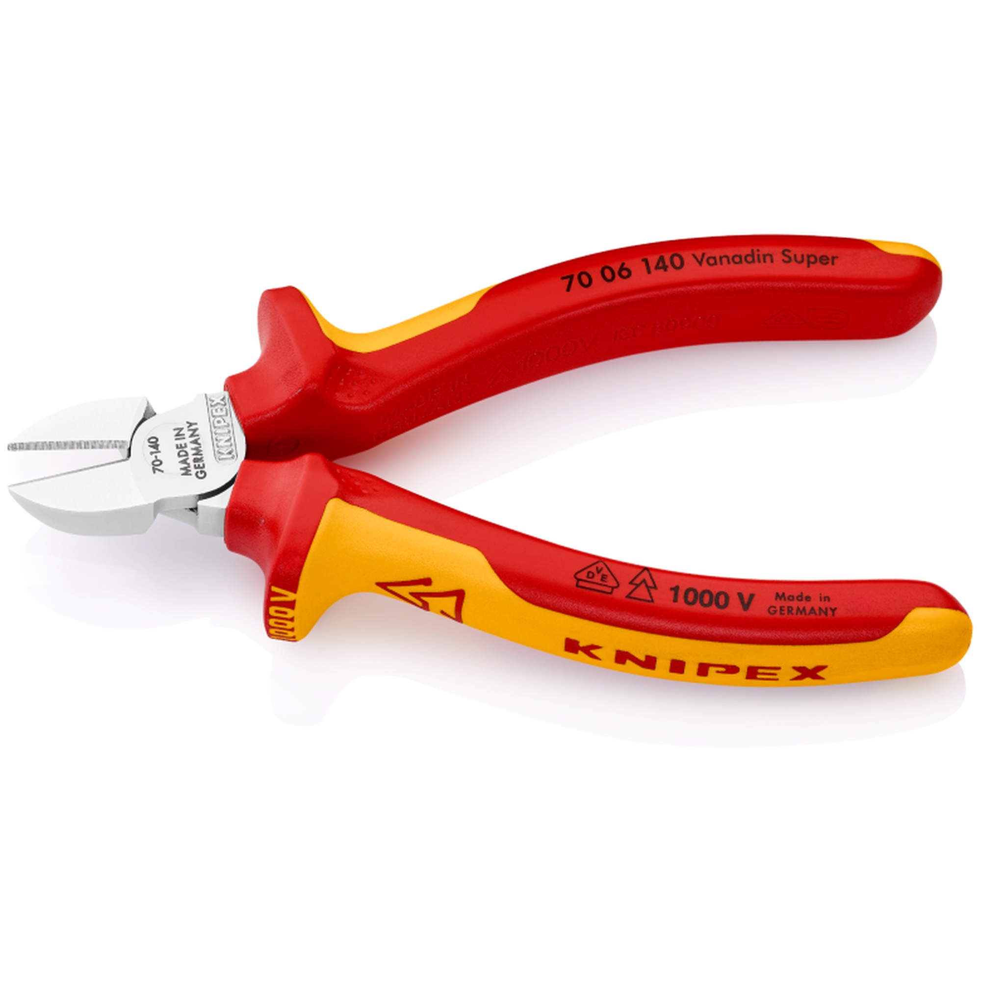 Knipex 5 1/2" Diagonal Cutters-1000V Insulated - 70 06 140 - EngineerSupply