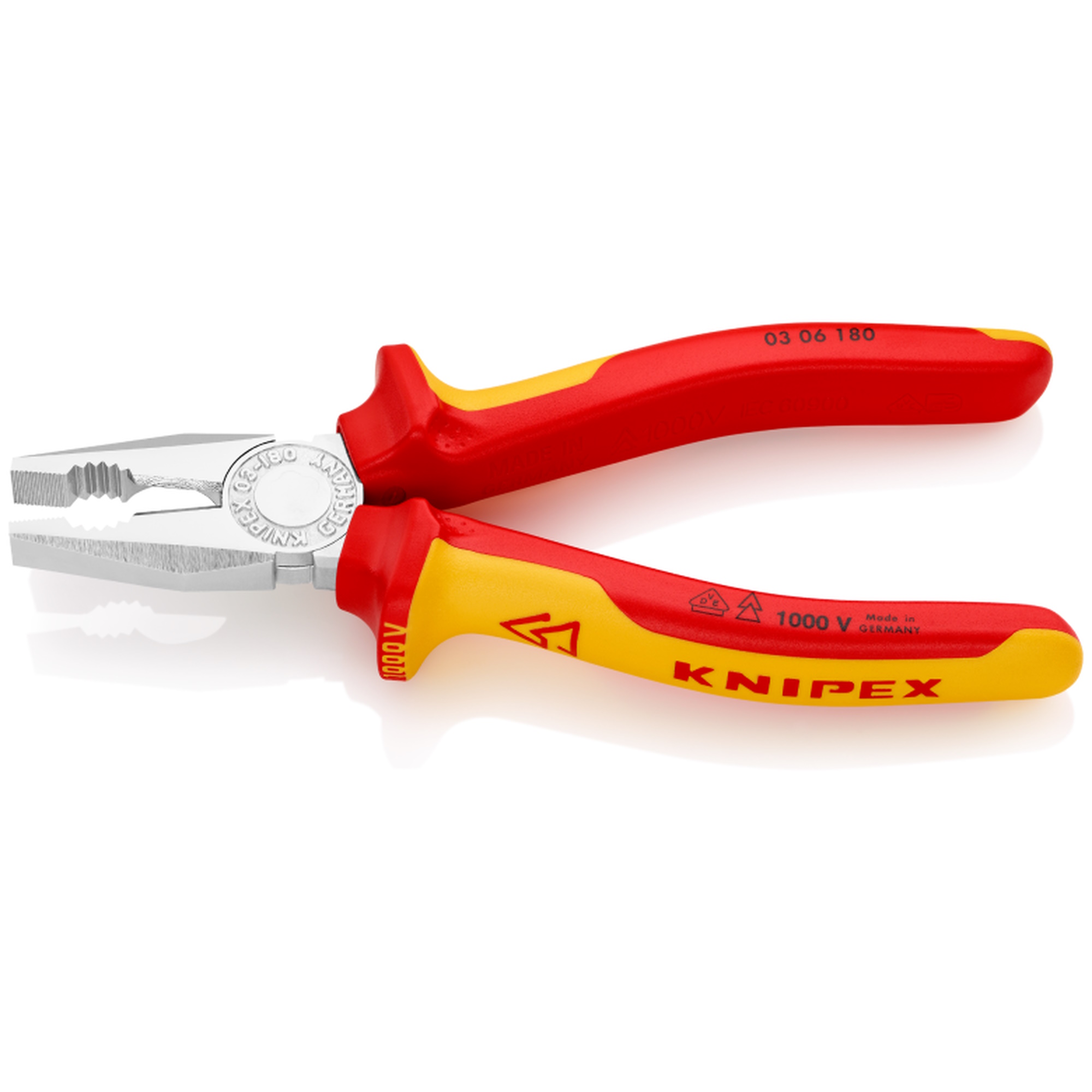 Knipex 7 1/4" Combination Pliers-1000V Insulated - 03 06 180 ...