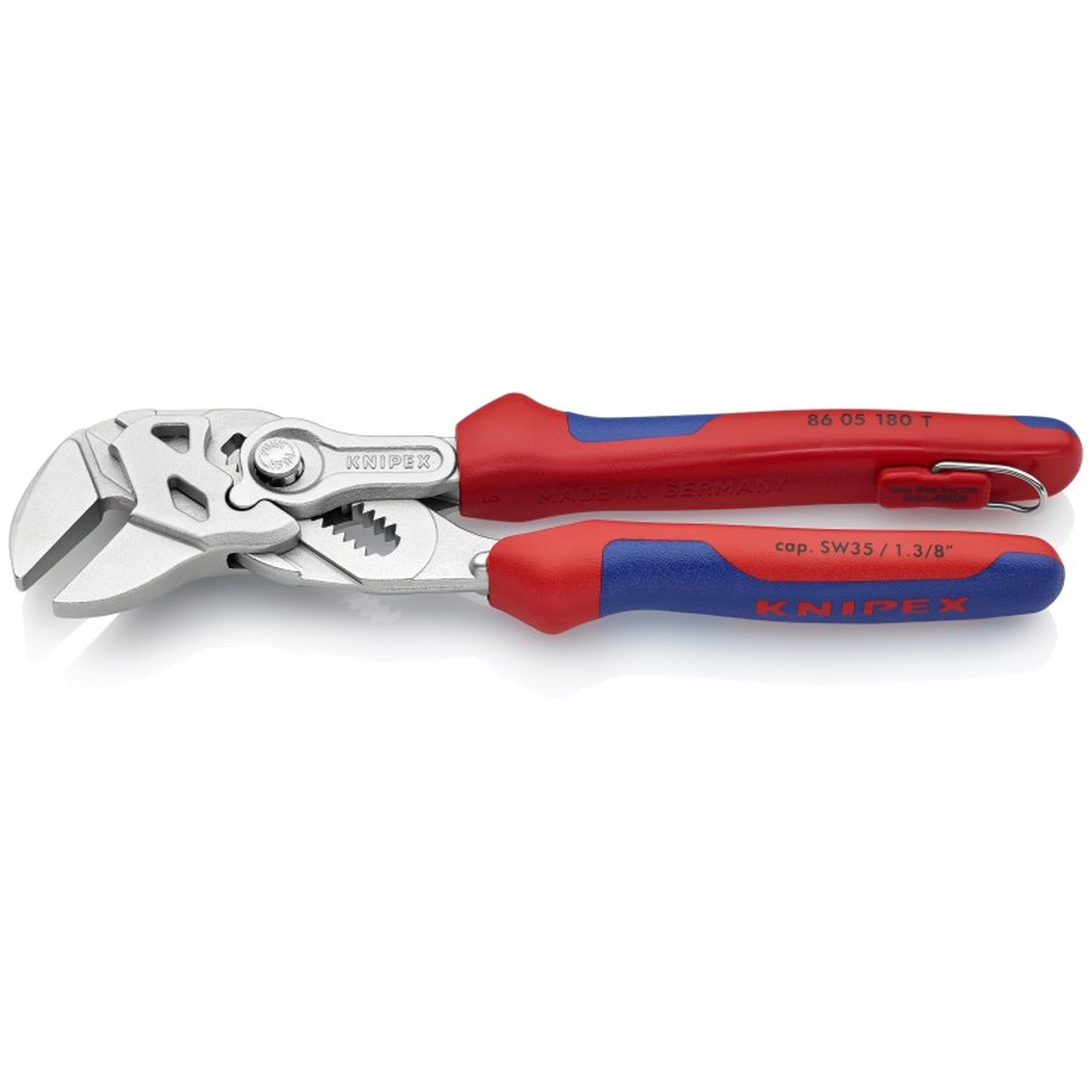 Knipex 7 1/4" Pliers Wrench-Tethered Attachment - 86 05 180 T BKA ...