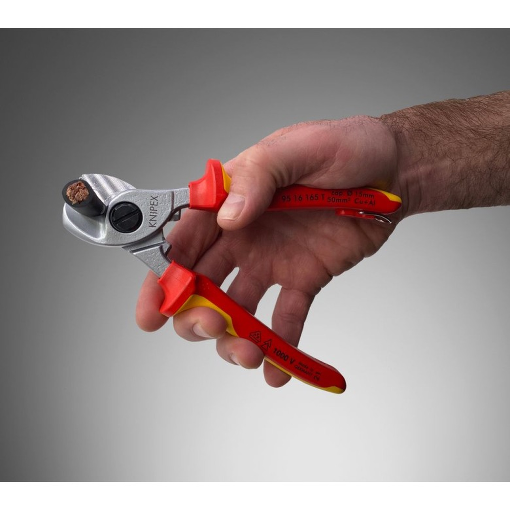 Knipex 6 1/2" Cable Shears-1000V Insulated, Tethered Attachment - 95 16 ...