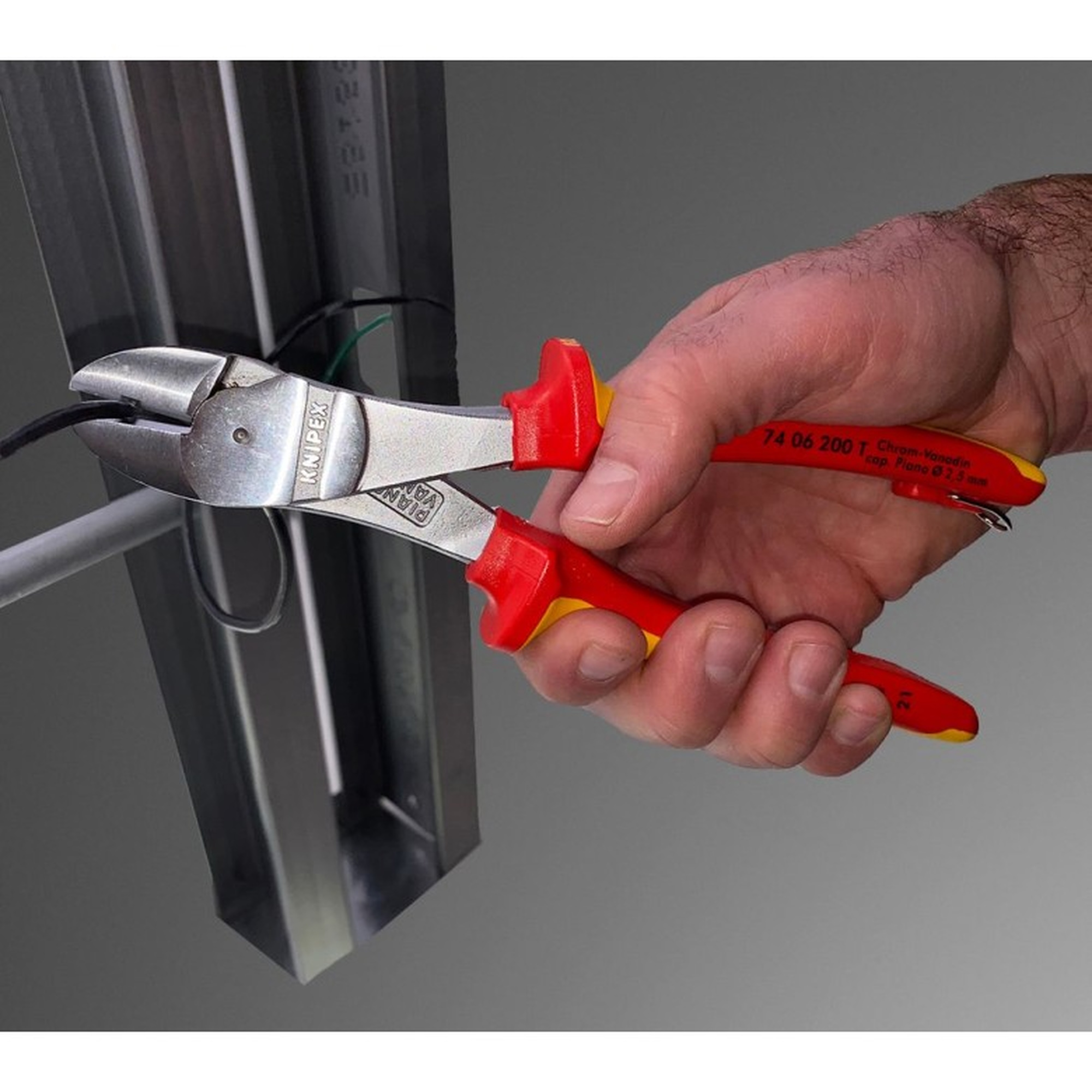 Knipex 8" High Leverage Diagonal Cutters-1000V Insulated-Tethered ...