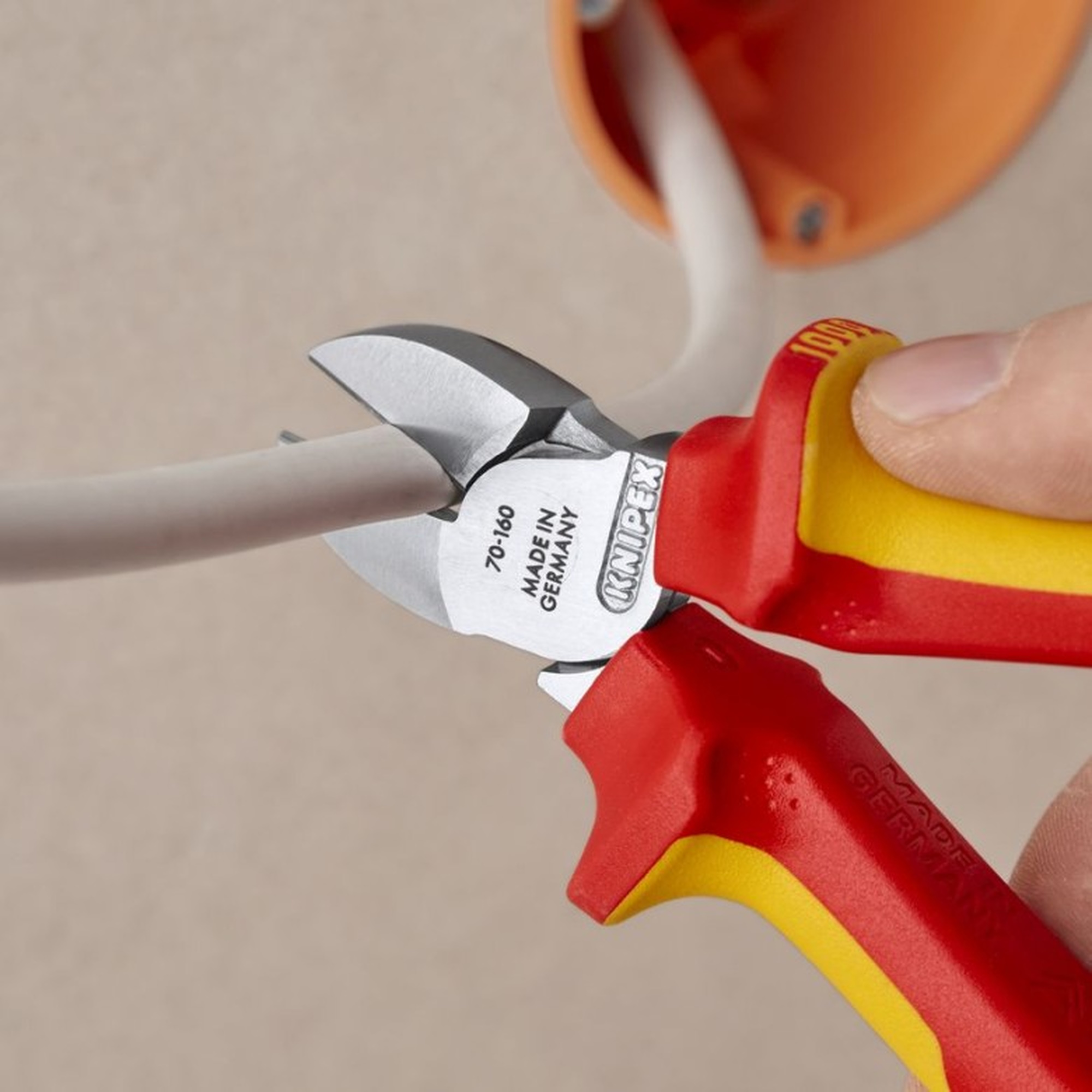 Knipex 6 1/4" Diagonal Cutters-1000V Insulated-Tethered Attachment - 70 ...