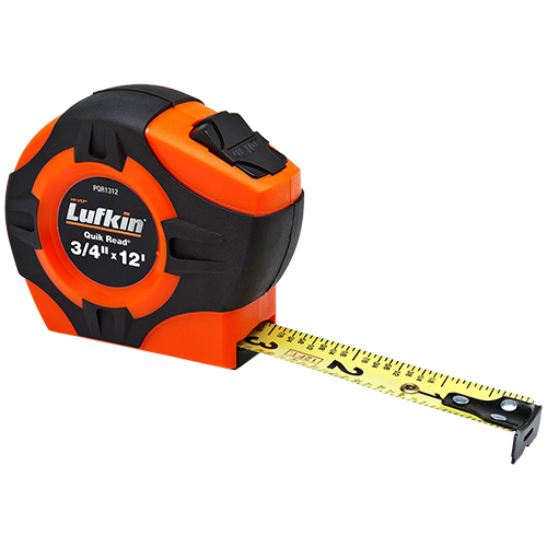 Lufkin 3/4" x 12' Quickread Power Return Yellow Clad Tape Measure ...