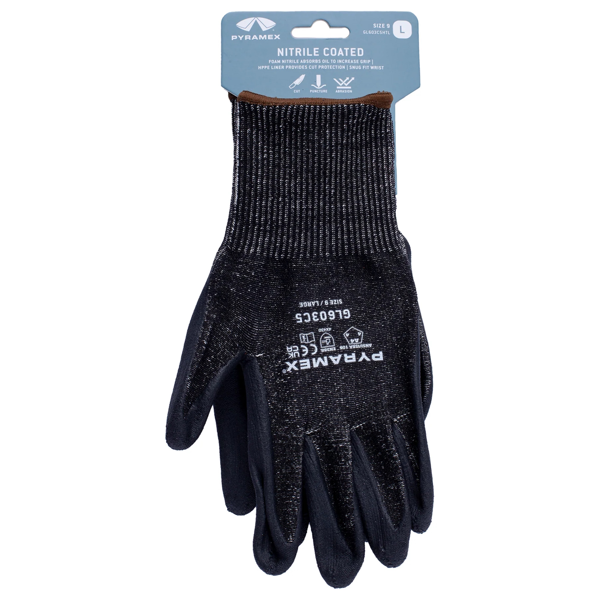 Pyramex Micro-Foam Nitrile Dipped Gloves A4 Cut Hangtag, Size L ... Pyramex Micro-Foam Nitrile Dipped Gloves A4 Cut Hangtag, Size L ...
