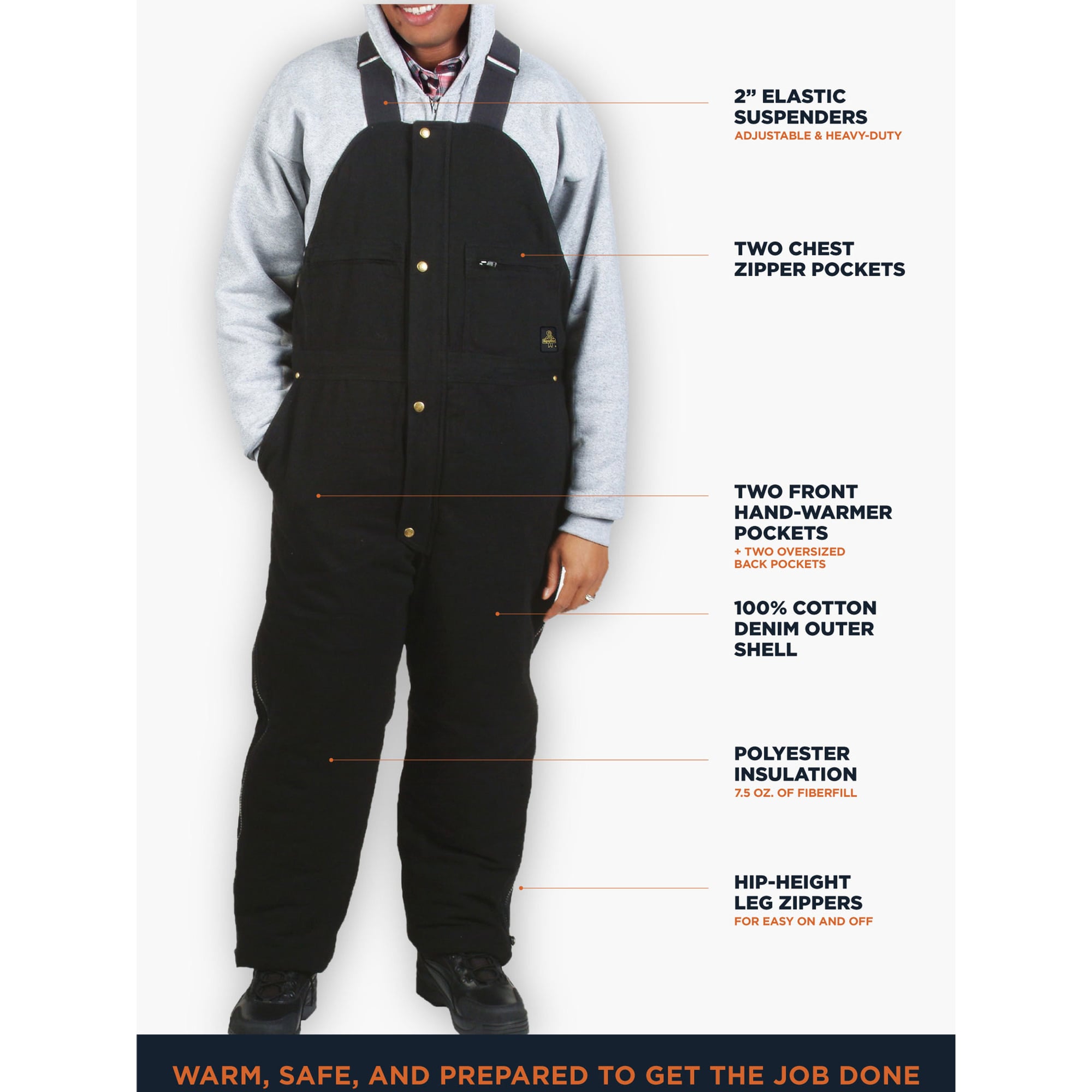 RefrigiWear ComfortGuard High Bib Overalls (Comfort Rating -10F) Black ...