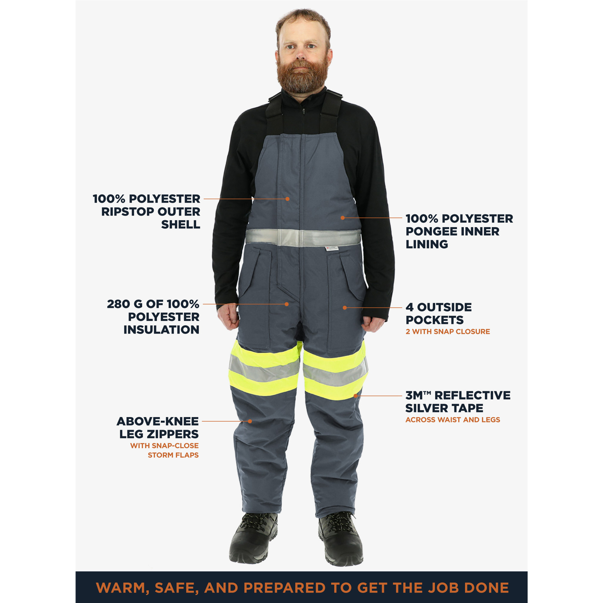 RefrigiWear Freezer Edge Bib Overalls (Comfort Rating -30F) Lime/Gray ...