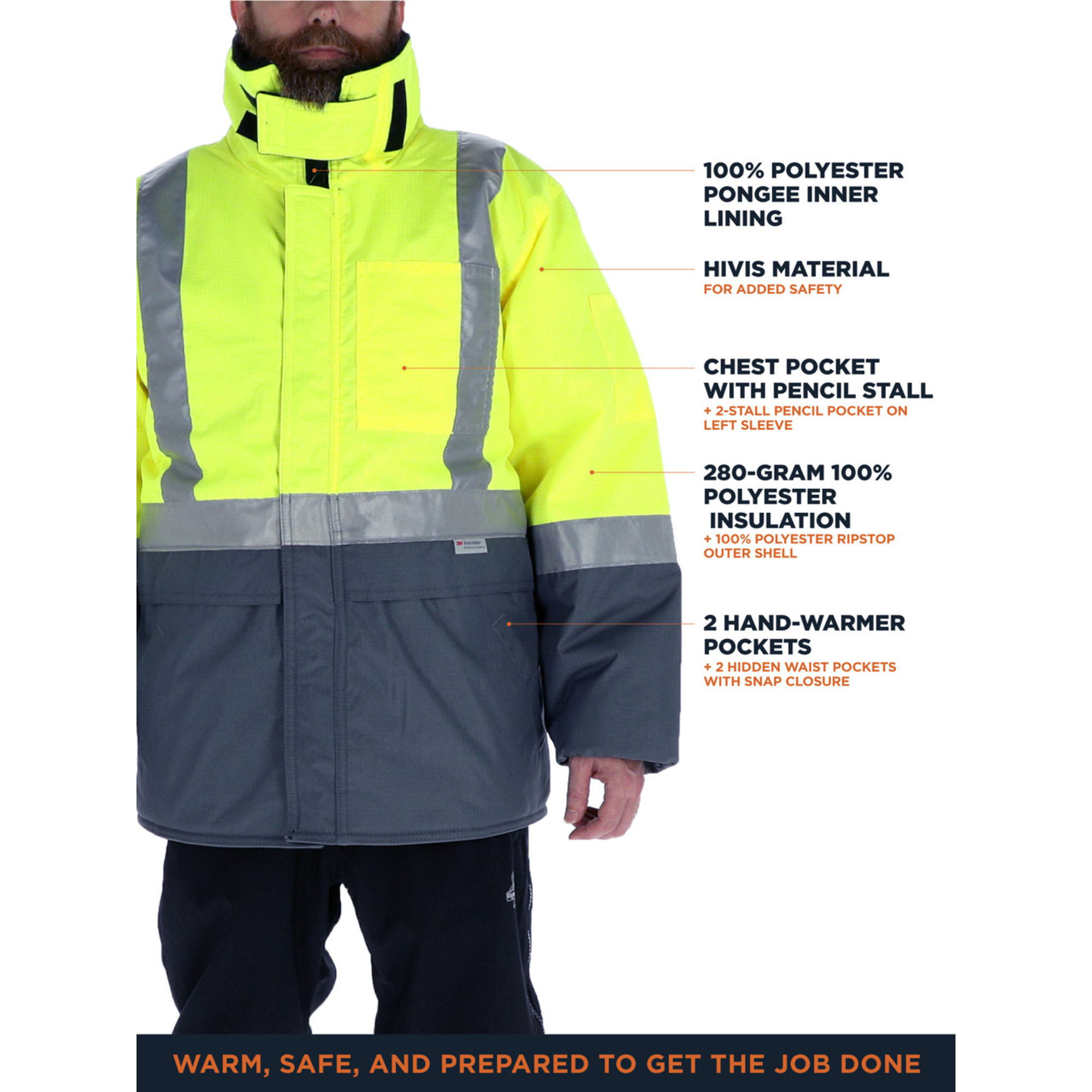 RefrigiWear Freezer Edge Jacket (Comfort Rating -30F) Lime/Gray - (8 ...