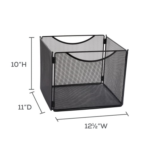 Safco Onyx Mesh Desktop Box File, 10"D - 6 Pack, Black - 2170BL ...
