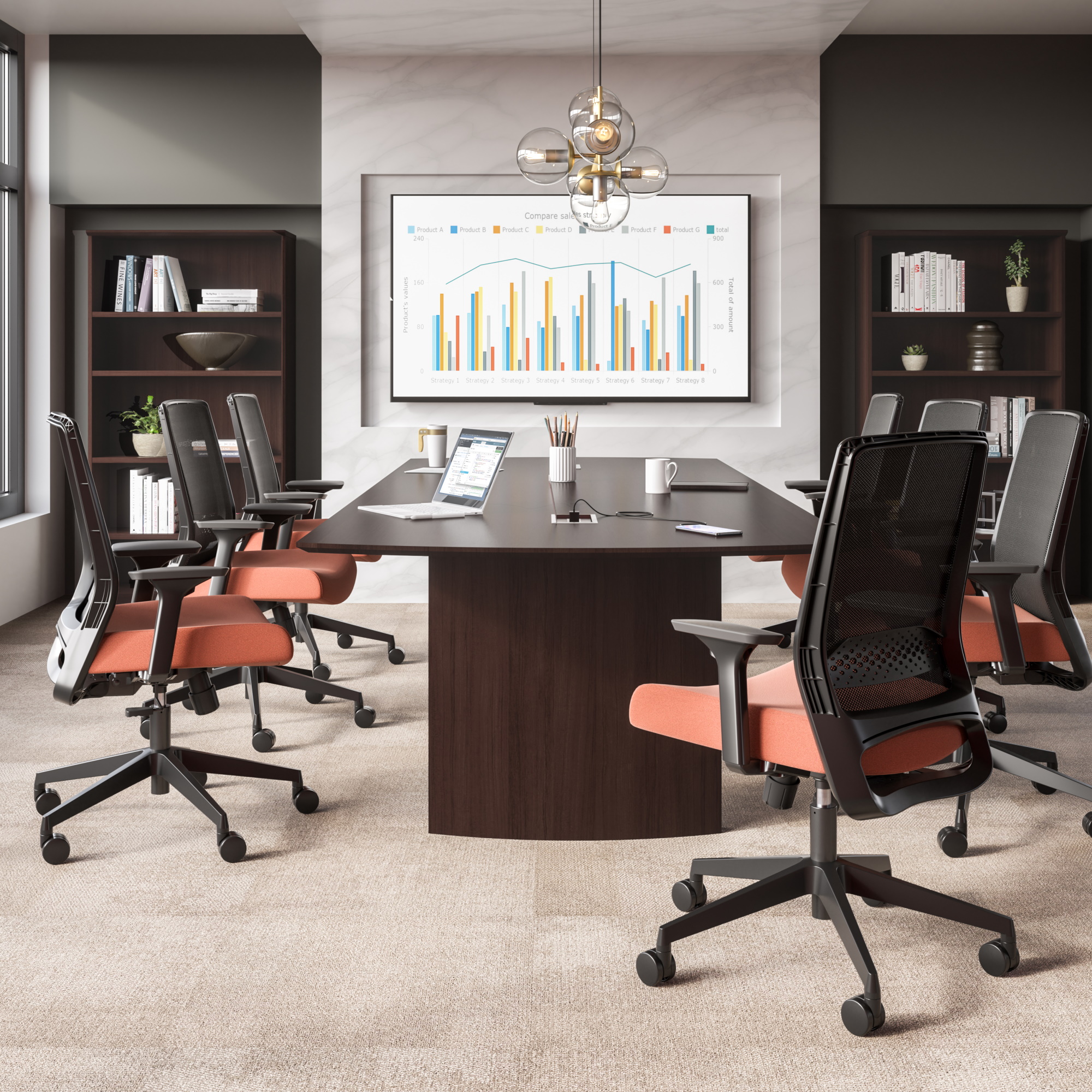Safco Medina 8' Conference Table - (3 Colors Available) - EngineerSupply