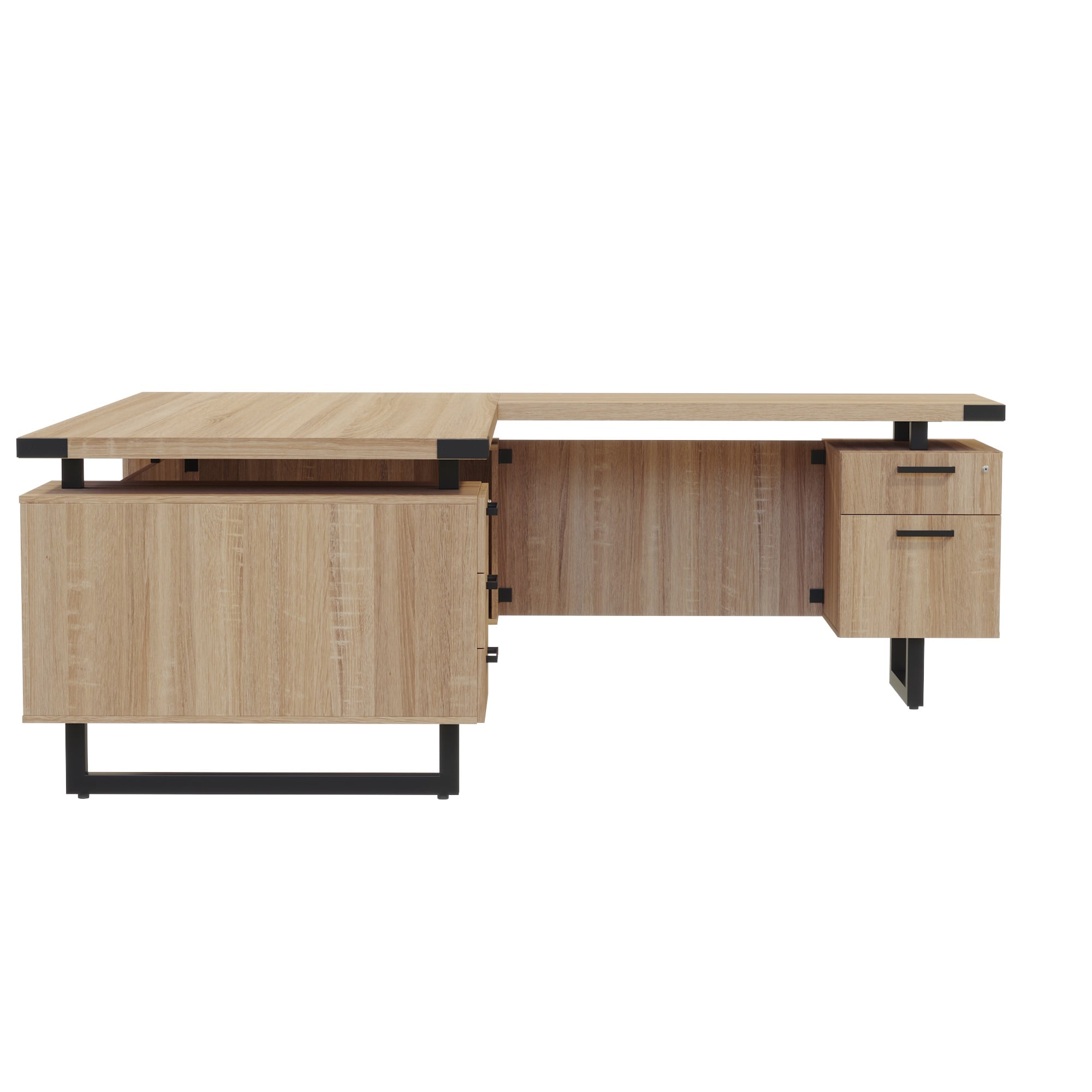 Safco Mirella L-Shaped Configuration Desk, BBB/BF - EngineerSupply