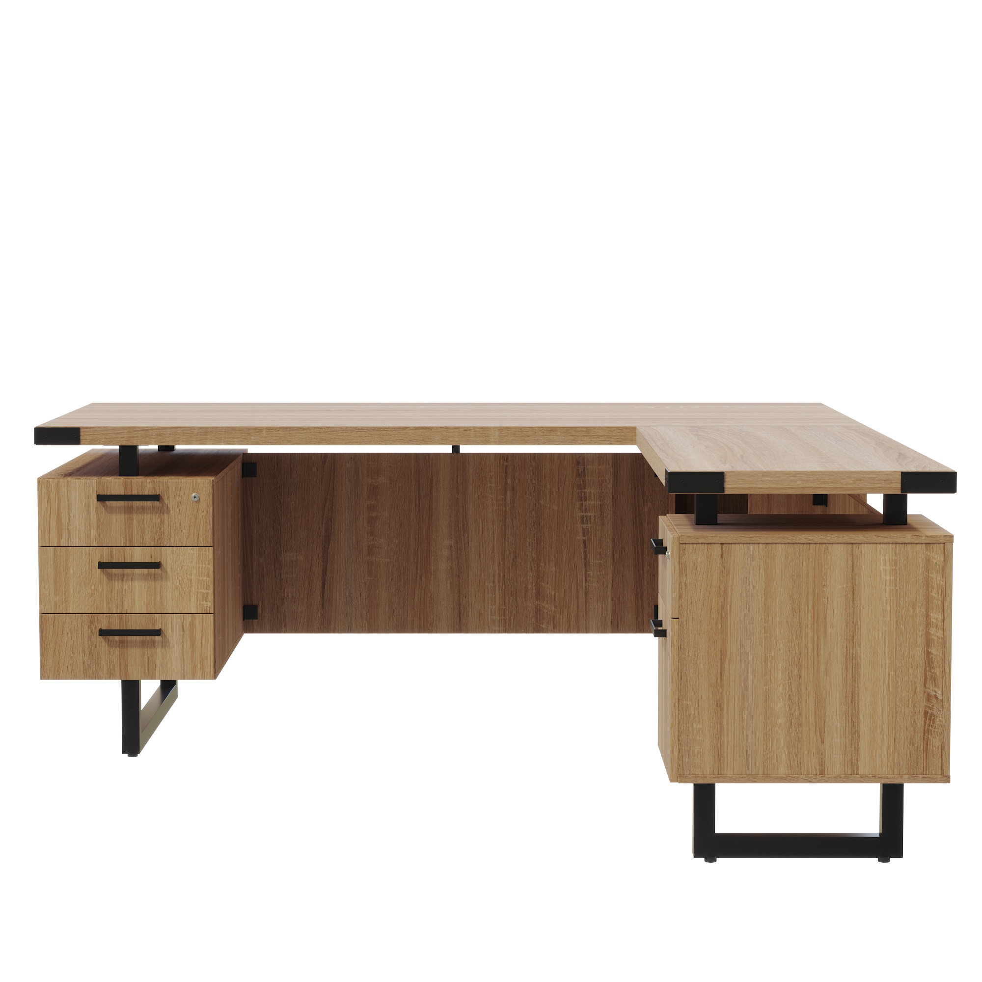 Safco Mirella L-Shaped Configuration Desk, BBB/BF - EngineerSupply