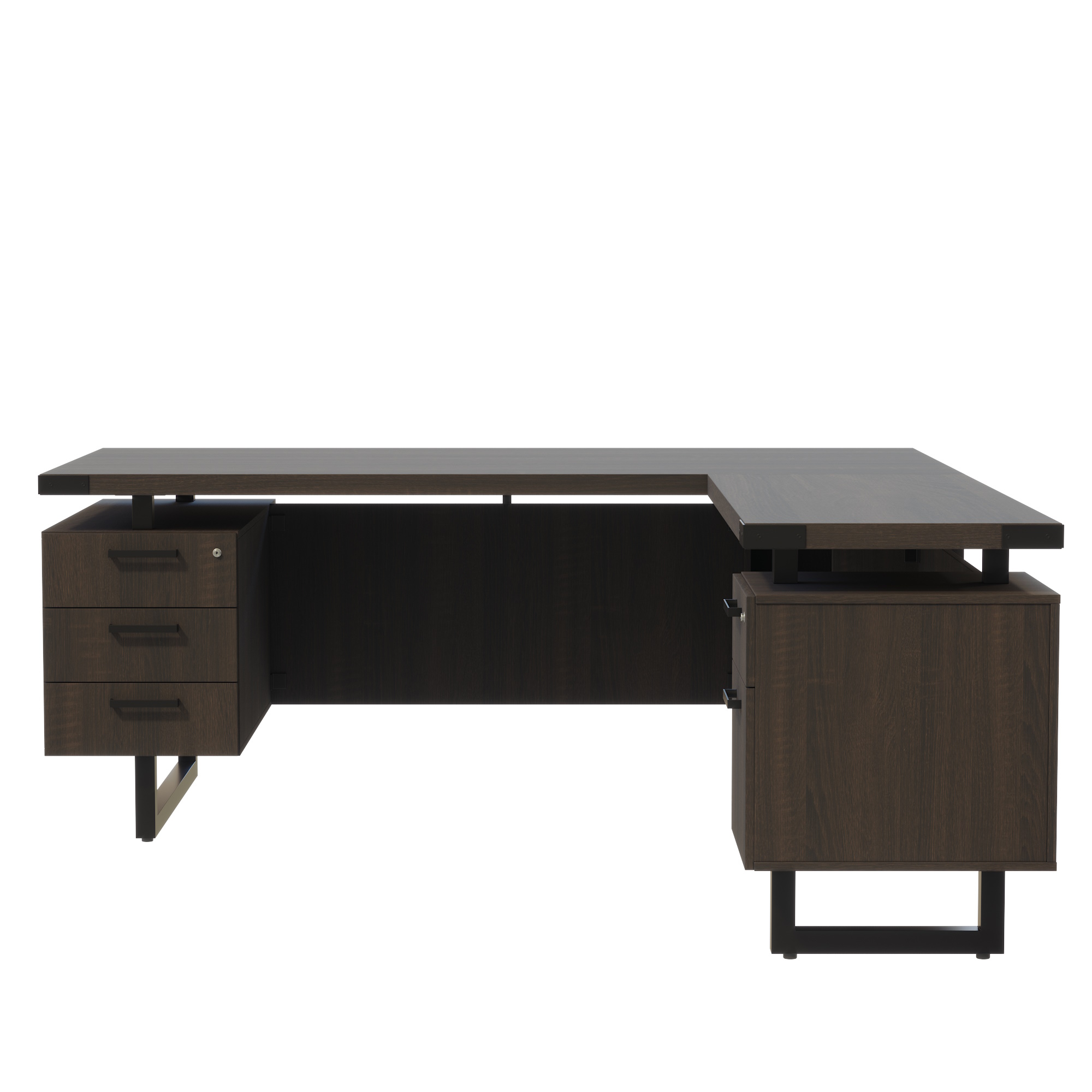 Safco Mirella L-Shaped Configuration Desk, BBB/BF - EngineerSupply
