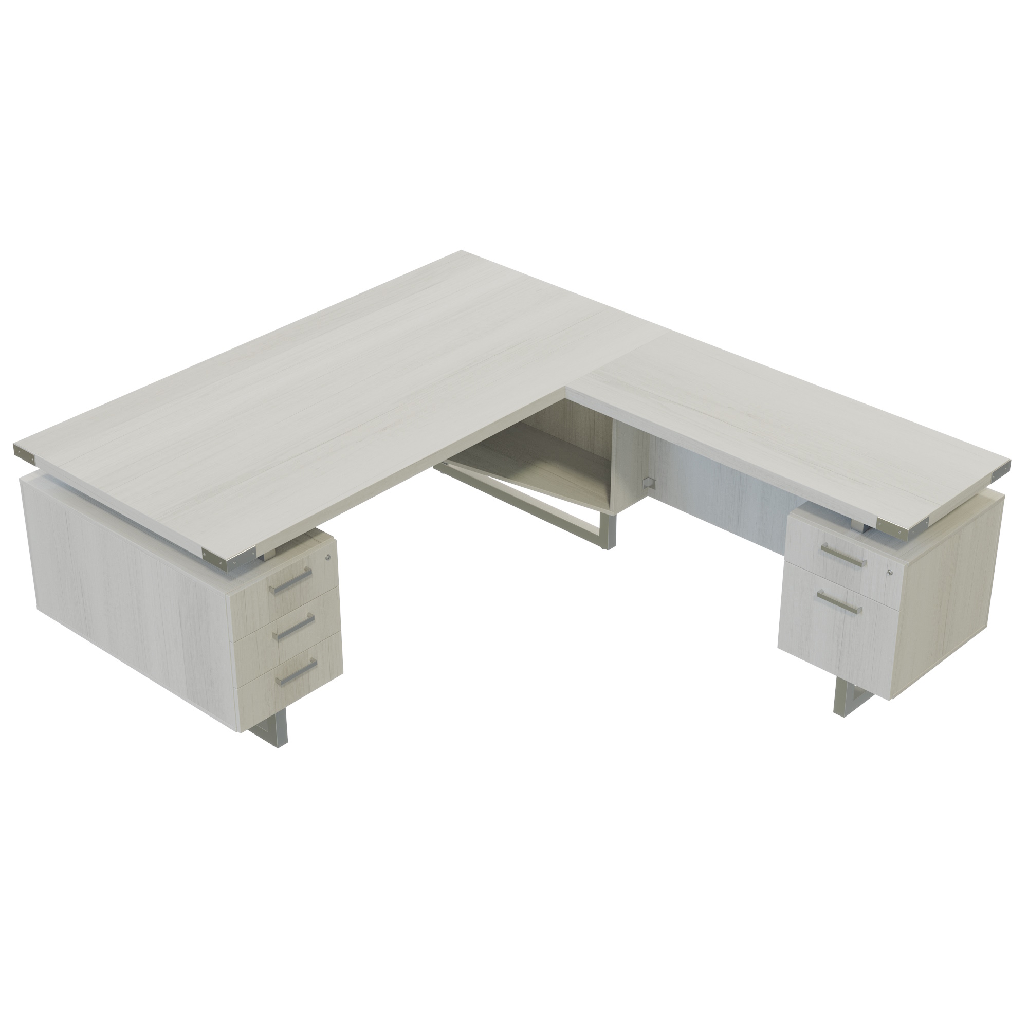 Safco Mirella L-Shaped Configuration Desk, BBB/BF - EngineerSupply