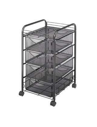 Safco Onyx Mesh File Cart with 4 Drawers 5214BL - EngineerSupply