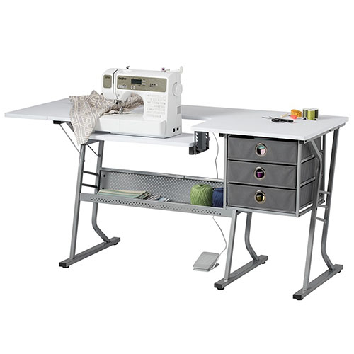 Studio Design Sew Ready Eclipse Ultra Sewing Machine Table - Gray/White ...