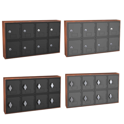 Titan Tools Cell Phone Lockers - 8 Door, Keyed/Hasp Lock, Cherry w ...