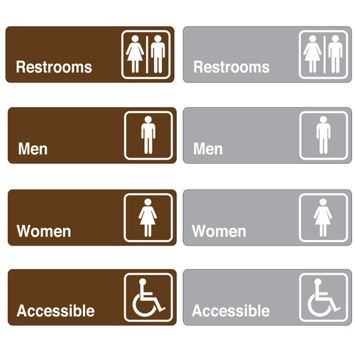 Titan Tools 9" x 3" Single Sided Wall Mount Facility Signs, Restrooms ...