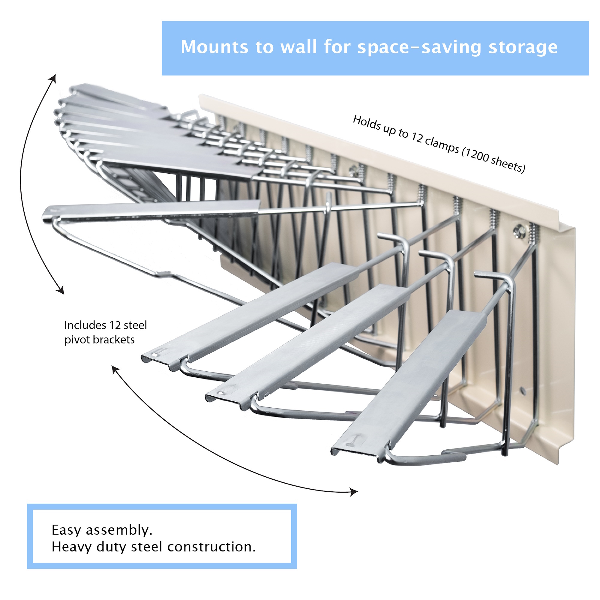 Titan Tools Bundle - Premium Pivot Wall Rack and Hangers with a Dozen ...