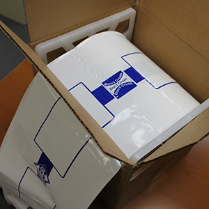 10" x 44" Plastic Blueprint Shipping Bags with Dispenser BB.4.C.10.44 ...