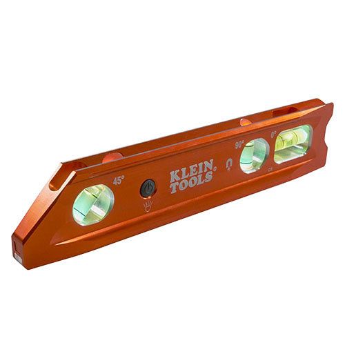Klein Tools Lighted Torpedo Billet Level, Rare Earth Magnet - 935RBLT ...