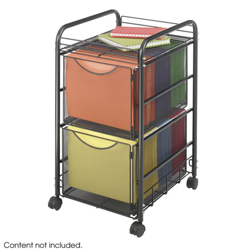 Safco Onyx Mesh File Cart with 2 File Drawers - 5212BL - EngineerSupply
