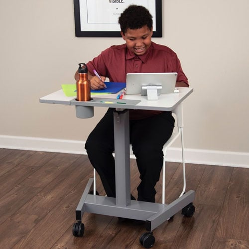 Luxor Sit-to-Stand Student Desk with Pneumatic Adjustment - STUDENT-P ...